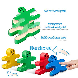 GIFT4KIDS Montessori Toys for 2 3 4 Year Old Boys Girls Gifts, 16pcs Wooden Building Blocks for Toddlers 1-3 Year Old, Stacking Blocks Sensory Toys for Kids Birthday Gifts Presents Age 2-4