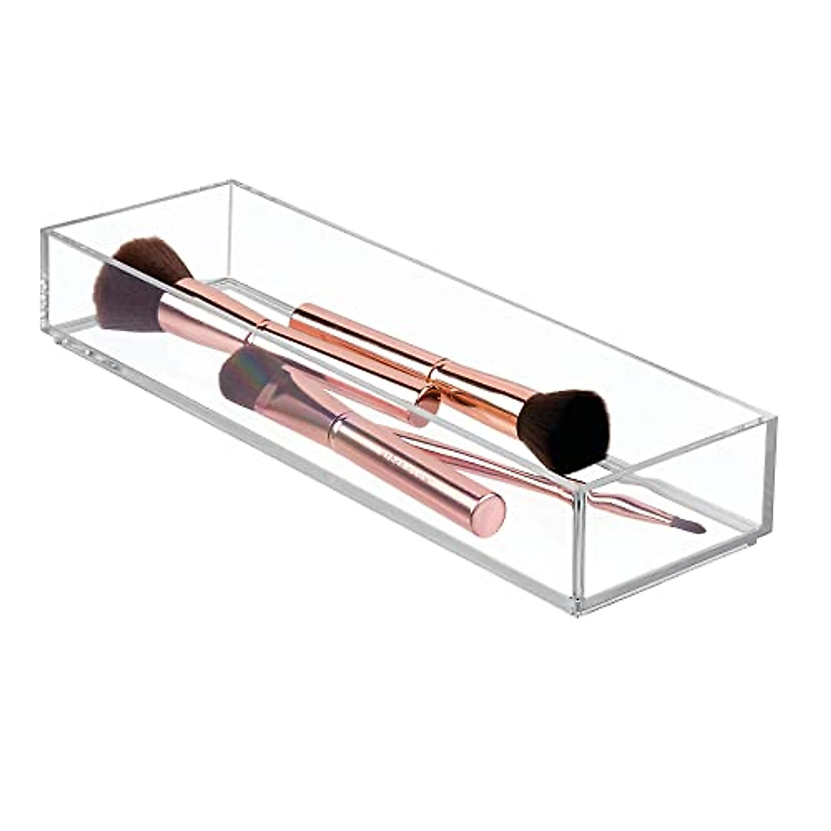 iDesign Clarity Organizer for Vanity and Bathroom Drawers, 4 x 12 x 2 Inches, Medium-Set of 2, 2 Count