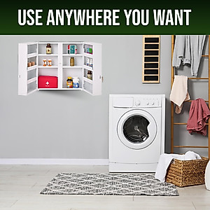 Mount Brook Lockable Metal Storage Cabinets - Large Capacity Bathroom Wall Cabinet with 11 Shelves - Medicine Cabinet with Lock for Storing Medicines and Medical Supplies