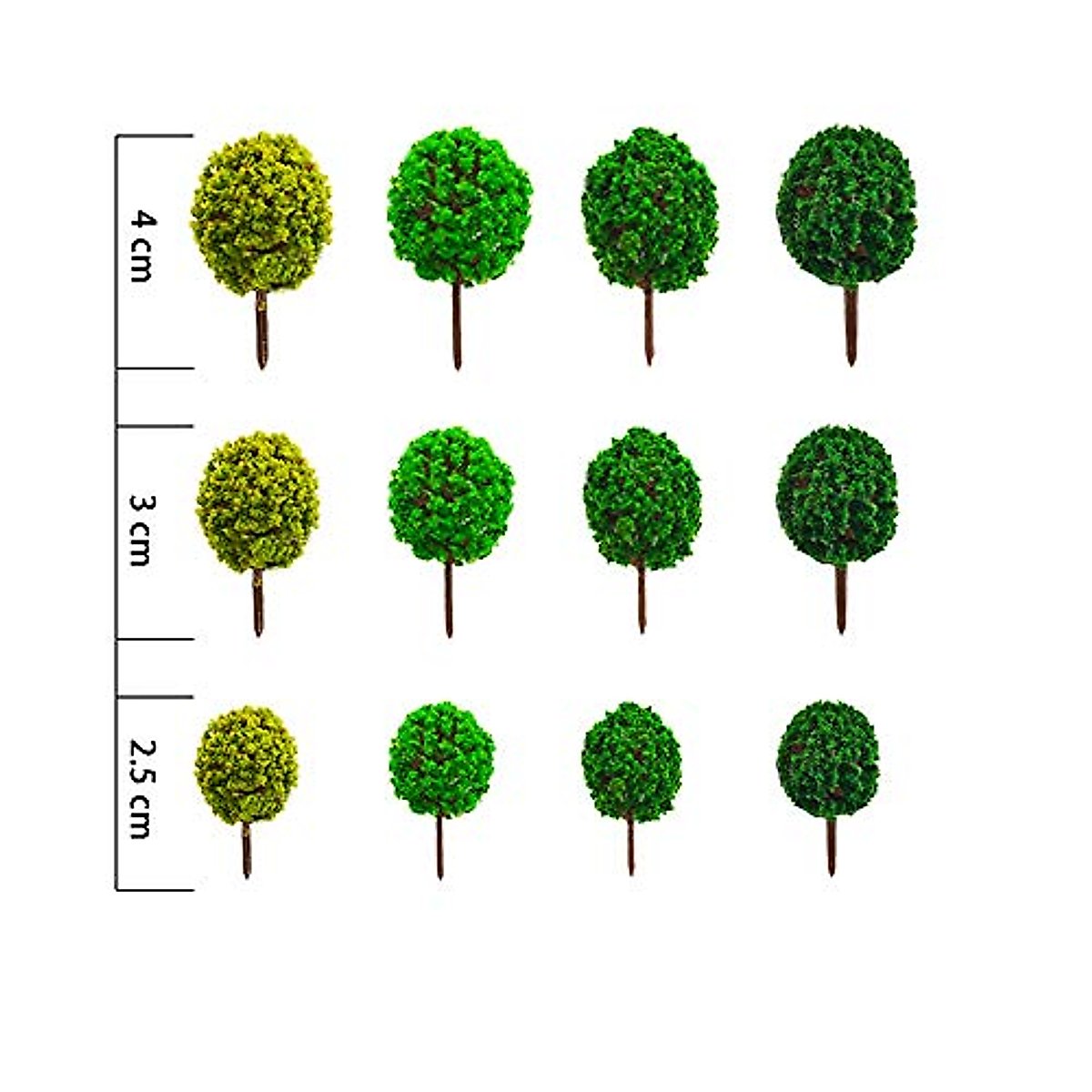 24Pcs Mini Model Trees Mixed Bush Trees Vegetation Groups Shrubs for Model Train Scenery Architecture Trees Model Scenery Trees Fake Trees with No Stands