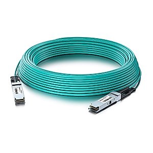 40G QSFP+ AOC Cable - 40GBASE Ethernet Active Optical Cable, QDR, MMF for Cisco QSFP-H40G-AOC20M, Supermicro CBL-QSFP+AOC-20M and Open Switch, 20-Meter