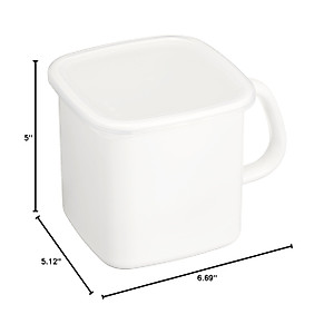 野田琺瑯(Nodahoro) Noda enamel retention chauffeur stocker Rectangular white 1.2L (One Pack)