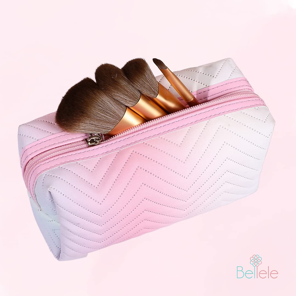 Zipper Travel Cosmetic Bag - Gradient BELLELE (Pink)