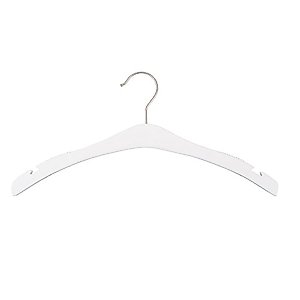 NAHANCO 30117HU Wooden Shirt Hangers -"Signature Series" - Low Gloss White - Home Use (Pack of 25)