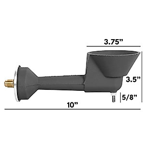 Concord Cast Iron High Pressure Retro Burner Head with Brass Orifice and Bottom Mounting Screw (Burner Head with Regulator Hose)