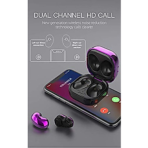 Wireless Bluetooth Headphones with Microphone for iPhone, TWS True Wireless Earbuds with Charging Case for Android,Suitable for Business and Work (Pink)