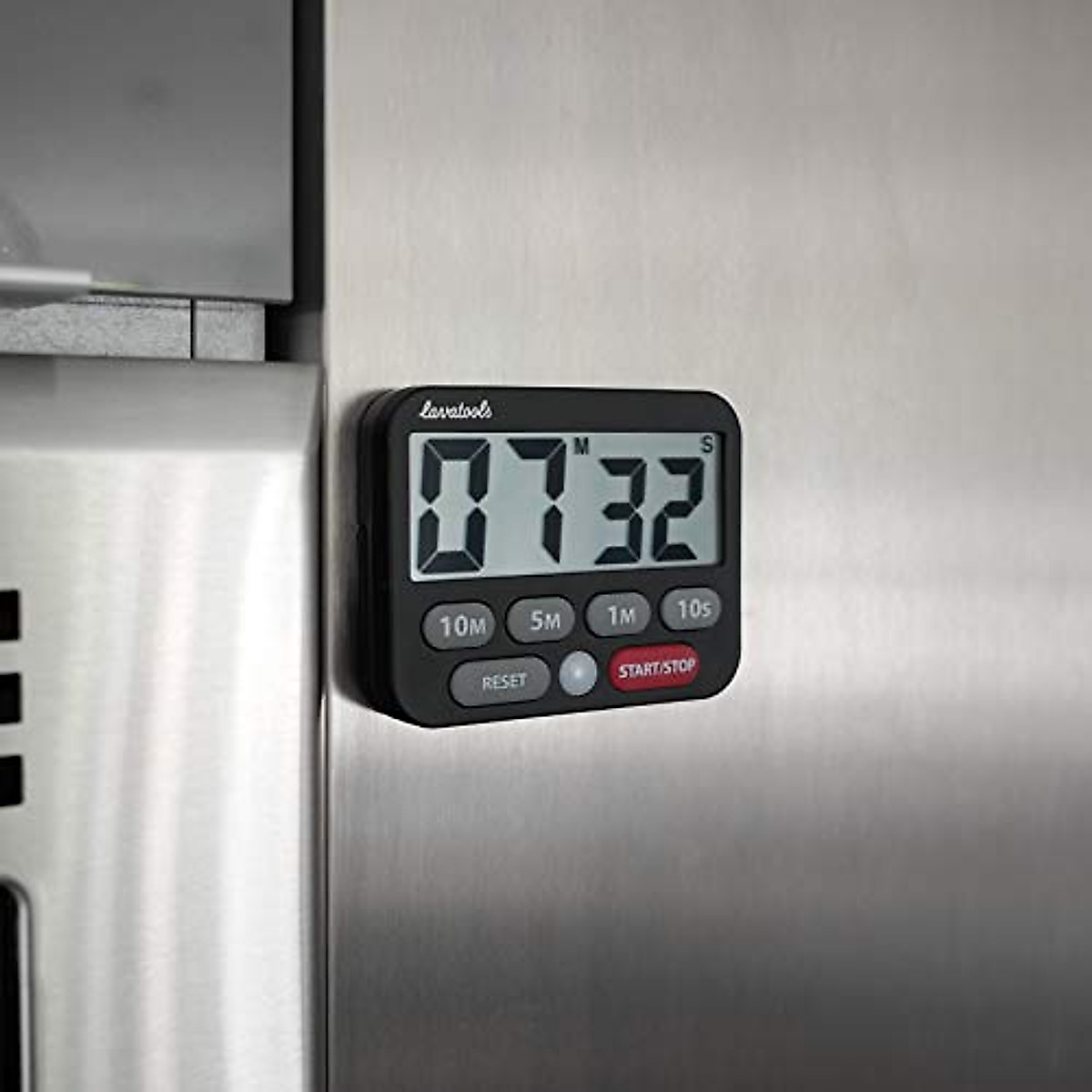 Lavatools KT3 Kitchen Timer & Stopwatch, Large Digits, Loud Alarm, Mute Function, Quick-Set Buttons, Hang Hole, Magnetic Stand for Cooking and Classroom