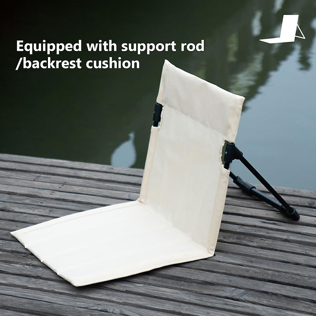 Eioflia Sunloungers, Beach Mat Recliner Lightweight Beach Mat with Backrest One-Step Assembly Foldable Beach Mat Chair with Carry Bag for Holidays Garden Camping Park Beige