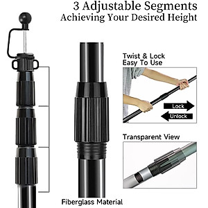 Tent Poles for Tarp, 8.2' Fiberglass Tarp Poles Set of 2 with Tent Kit, Tent Poles & Stakes Set, Telescoping Pole, Canopy Poles, Camping Poles for Rooftop Tents, Tent for Rain Fly, Camper, Awning