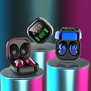 Digital Display Touch-Control Wireless Bluetooth Earphones - in-Ear Light-Weight Stereo Headset with Charging Box - Built-in Microphone Premium Sound Earbuds for Sport Office