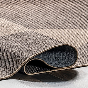 nuLOOM 3' x 5' Easy-Jute SuperiorWash Area Rug, Machine Washable, Non-Slip, for Living Room Bedroom Kids Room Nursery Home Decor, Simple Brown