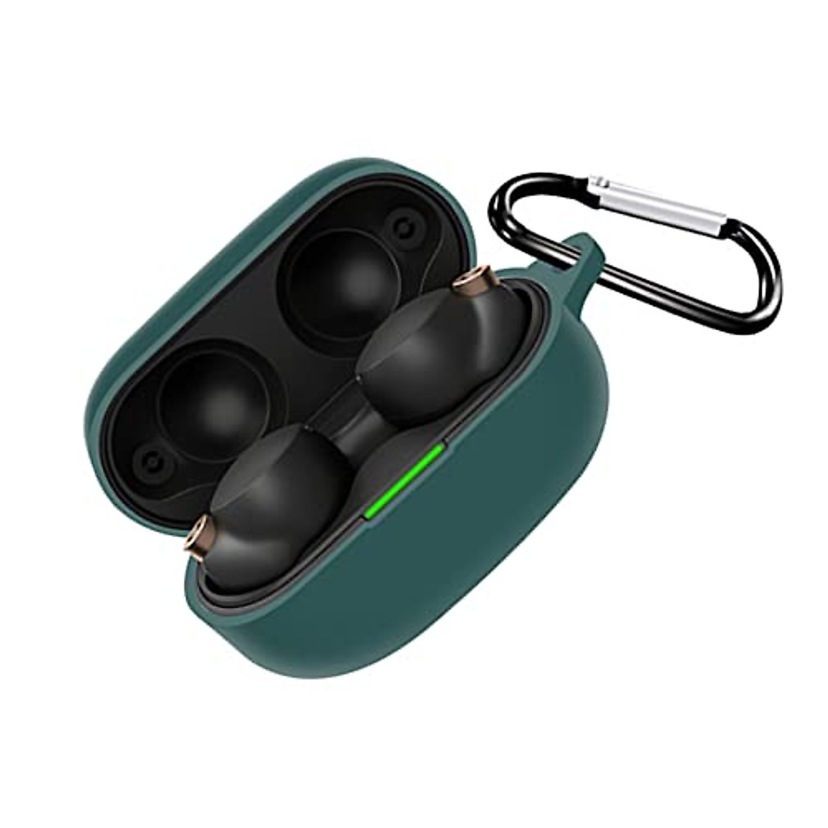 Cover Case Compatible with Sony WF-1000XM4 Earbud, Soft Silicon Colorful Sony WF-1000XM4 Case Wireless Earbuds Protective Cover with Keychain (Green)