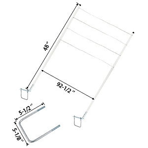 HUAALIUCHE 48" Long RV Bumper-Mounted Clothesline/Bumper Mount Versatile Clothes Line for RV