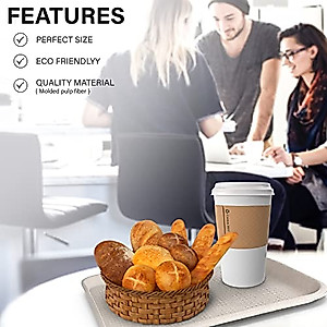 White Rectangular Molded Fiber Pulp Cafeteria Style Food Tray Size of 12”x 16” by MT Products (15 Pieces) - Made in The USA