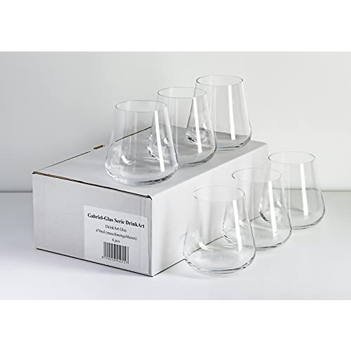 Gabriel-Glas - Set of 6 - New Stemless Austrian Crystal Wine Glass - DrinkArt Edition