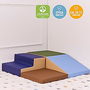 ECR4Kids SoftZone Junior Little Me Corner Climber, Beginner Playset, Earthtone, 4-Piece