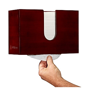 AdirHome Bamboo Paper Towel Dispenser 4.8" x 11.6" x 7.8" - Wall Mount or Countertop for Multifold Hand Napkins - Bathroom, Kitchen, Home or Commercial Use (Espresso)