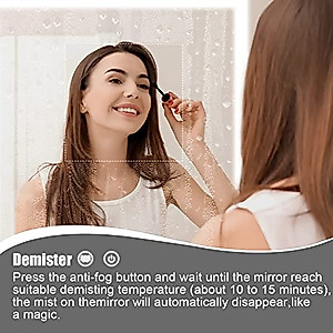 Janboe 20 Inch X 28 Inch Surface Mount LED Lighted Mirror Medicine Cabinet Single Door Bathroom Cabinet Double Touch Switches for Dimmer and Anti-Fog Function