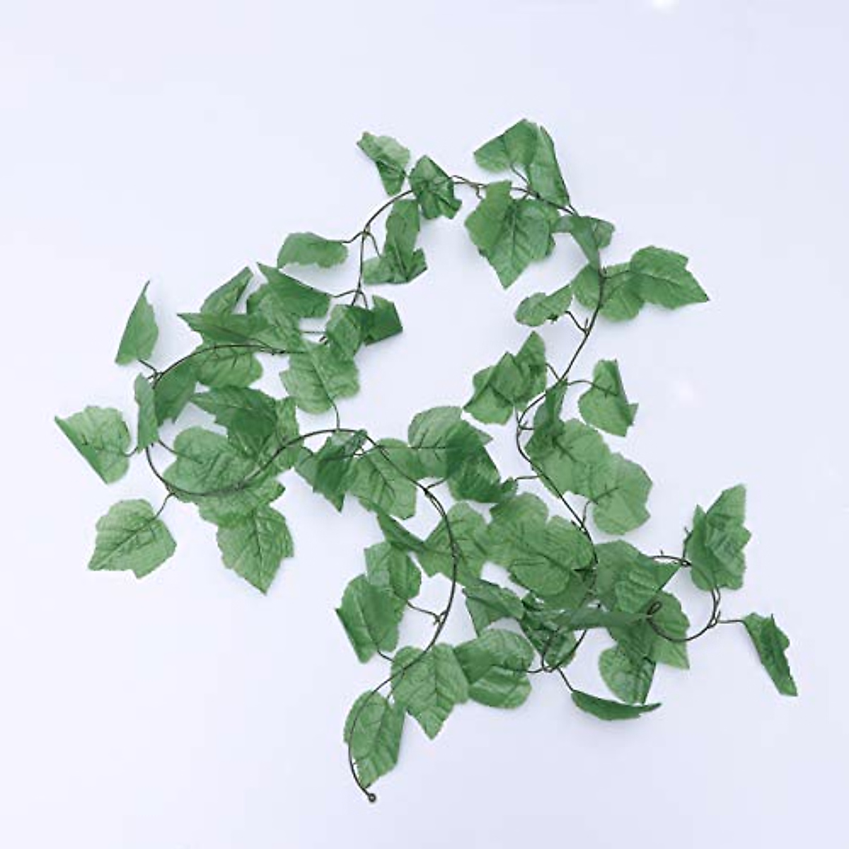 Balacoo Reptile Plastic Plants Terrarium Decor Hanging Silk Leaves,Artificial Lifelike Vines Decorations for Bearded Dragons,Lizards,Geckos,Snake Breeding Box and Fish Tank (2 Strands)