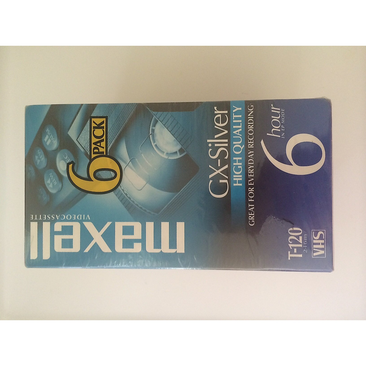 Maxell 6 Pack GX-Silver T-120 VHS 6 Hour In EP Mode Video cassette