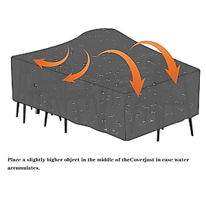 AZKDCL Patio Table Covers for Outdoor Furniture 79x49x16inch/LxWxH Waterproof Weatherproof Rectangular Cover 600D Heavy Duty Furniture Covers Tear Resistant Outdoor Table Cover