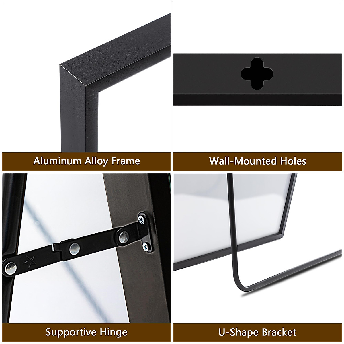 Dolonm 71x28 Inch Full Length Mirror, Modern Design Standing Floor Mirror, Full Body Mirror for Living Room, Bedroom, Bathroom, Cloakroom, Hallway, Black(Aluminum Alloy Frame)