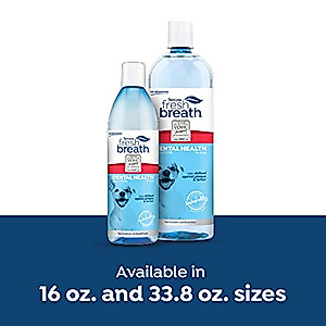 TropiClean Fresh Breath Certified Wellness Collection Dental Health Solution | Prevents Plaque & Tartar | VOHC Accepted | Freshens Bad Dog Breath | 16 oz