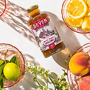 SevenTeas White Peach Oolong Tea, Organic Bottled Iced Teas 16 OZ (Pack of 12 Bottles)