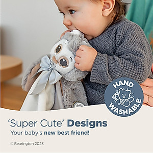 Bearington Baby Lil’ Owlie Snuggler, 15 Inch Gray Owl Plush Stuffed Animal Security Blanket Lovey for Babies