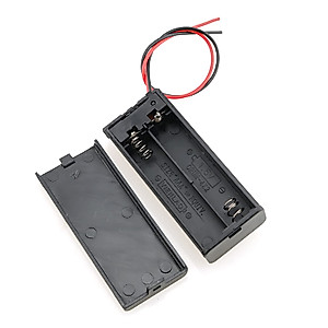 E-outstanding AAA Battery Case 5PCS 2 x 1.5V AAA Battery Case Holder,2 Slots x 1.5V AAA Battery Spring Clip Storage Box with ON/Off Switch and Wire Leads