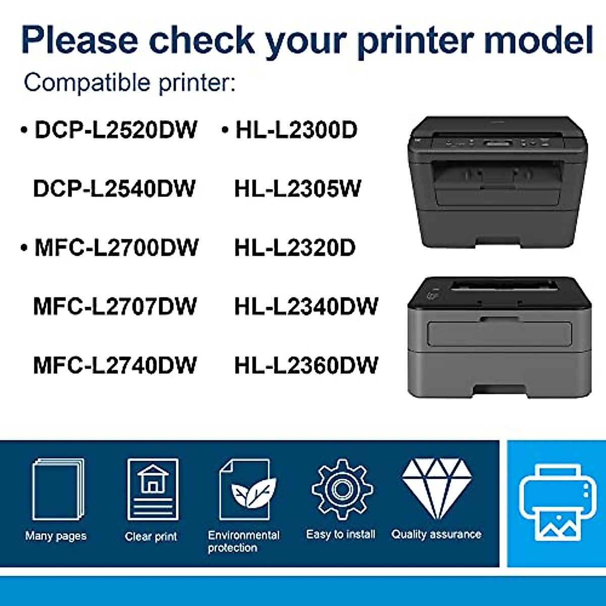 JUL 3-Pack Black High Yield TN-660 TN660 Toner Cartridge Replacement for Brother DCP-L2540DW HL-L2300D L2380DW L2660DW MFC-L2680W L2705DW L2685DW Printer, Page Up to 9,000 Pages, JU-TN660-3PK