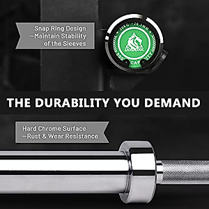 LIONSCOOL 7ft Olympic Barbell (Silver Chrome, 500LBS, Center Knurl)