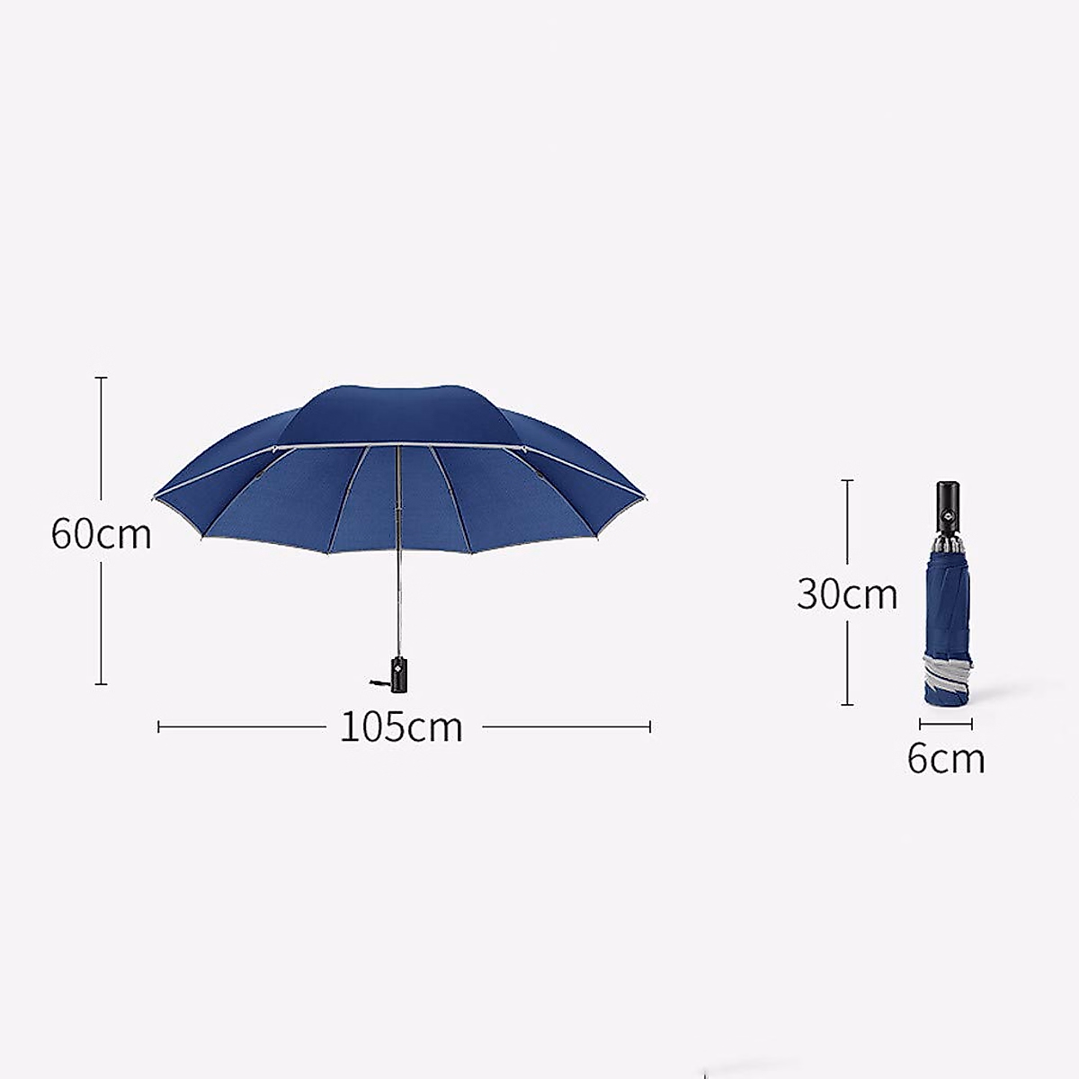 Jchen Inverted Umbrella Windproof Automatic Folding Umbrella, Auto Reverse Umbrella Portable Travel Umbrella Folding Umbrellas,Repel Windproof Travel Umbrella, Automatic Open Close (Blue)