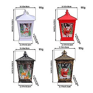 Filsssdy23 Christmas Decorations Snow Globe Lantern, Glittering Lighted Battery Operated Santa Singing Snow Globe Christmas Decor, Christmas Decorations Indoor Holiday Decor