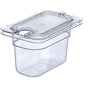 Carlisle FoodService Products 10337U07 StorPlus Ninth Size Polycarbonate Universal Flat Surface Notched Food Pan Lid, Clear (Pack of 6)