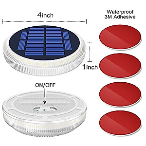 WILLED Solar Step Lights Outdoor, Warm White Solar Deck Lights IP65 Waterproof, Solar Powered Step Lights for Stairs, Post Cap, Fence, Driveway, Walkway, Pathway, Patio, Garden, 1 Pack