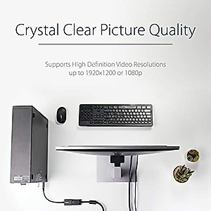 StarTech.com DisplayPort to VGA Adapter - Active DP to VGA Converter - 1080p Video - DisplayPort Certified - DP/DP++ Source to VGA Monitor Cable Adapter Dongle - Latching DP Connector (DP2VGA2)