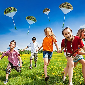 ZWBLZY Army Camo Parachute Toys for Kids - Hand Throwing Kids Outdoor Games Toys ，Army Men Action Figures Tangle Free Throwing Toy Parachute Outside Toys Gifts for Kids Ages 3-16