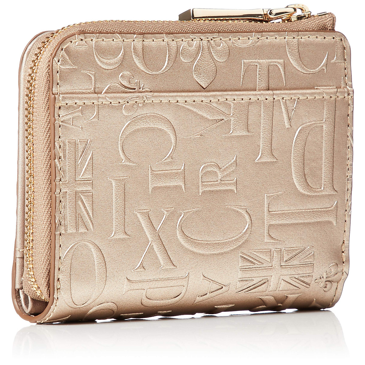 PATRICK COX(パトリックコックス) Women's PXLWKBS2 Queen Pattern Pearl Embossing Compact Storage (Includes Exclusive Box), Golden