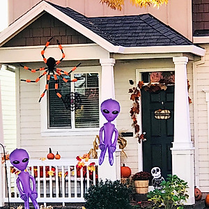 ZCMG 2 Pcs Halloween Inflatable Alien 35.4 Inch Jumbo Inflatable Blow Up Alien Toy Decorations for Birthday Baby Shower Summer Beach Pool Holiday Festival Carnival Alien Theme Party Supplies Purple