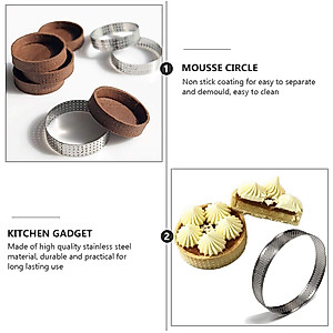 BESPORTBLE 15CM Stainless Steel Tart Ring with Holes Dessert Rings Mousse Cake Ring Cooking Molds Pastry Ring DIY Baking Mould Tool for Cake Pastry Donuts Pie Biscuits