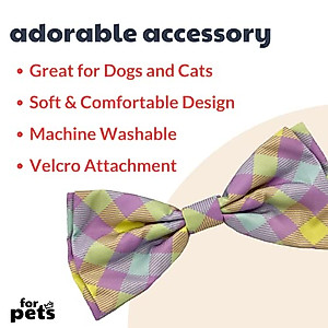 Huxley & Kent Bow Tie for Pets | Lavender Lemon (Extra-Large) | Easter Spring Velcro Bow Tie Collar Attachment | Fun Bow Ties for Dogs & Cats | Cute, Comfortable, and Durable | H&K Bow Tie