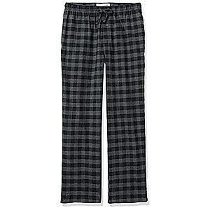 Amazon Essentials Men's Flannel Pajama Pant (Available in Big & Tall), Black Grey Buffalo Plaid, XX-Large