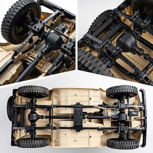 FMS 1/6 Jimny LJ10 RC Crawler RC Car Official Licensed Model Car 15km/h 4WD Hobby RC Crawler RC Cars RS Remote Control Car with LED Lights Vehicle 4-Ch 2.4GHz Transmitter for Adults Tan