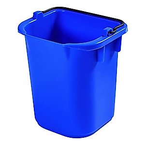 Rubbermaid Commercial Products Heavy-Duty Cleaning Pail, 5-Quart, Blue, Utility Bucket with Built-In Spout and Handle for House Cleaning/Storage/Livestock Feeding/Car Washing