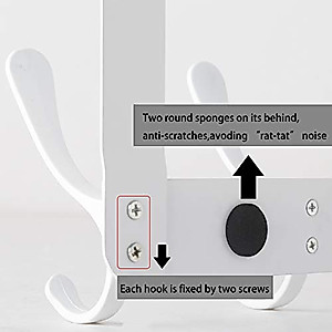 WEBI Over The Door Hook 5 Coat Hooks,Over The Door Towel Rack,Door Hanger Over Door Coat Rack for Hanging Towels,Clothes,Back of Bathroom,White