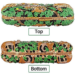 Rhinestone Crystal Evening Clutch Bag Animal Pattern Designer Purses for Women