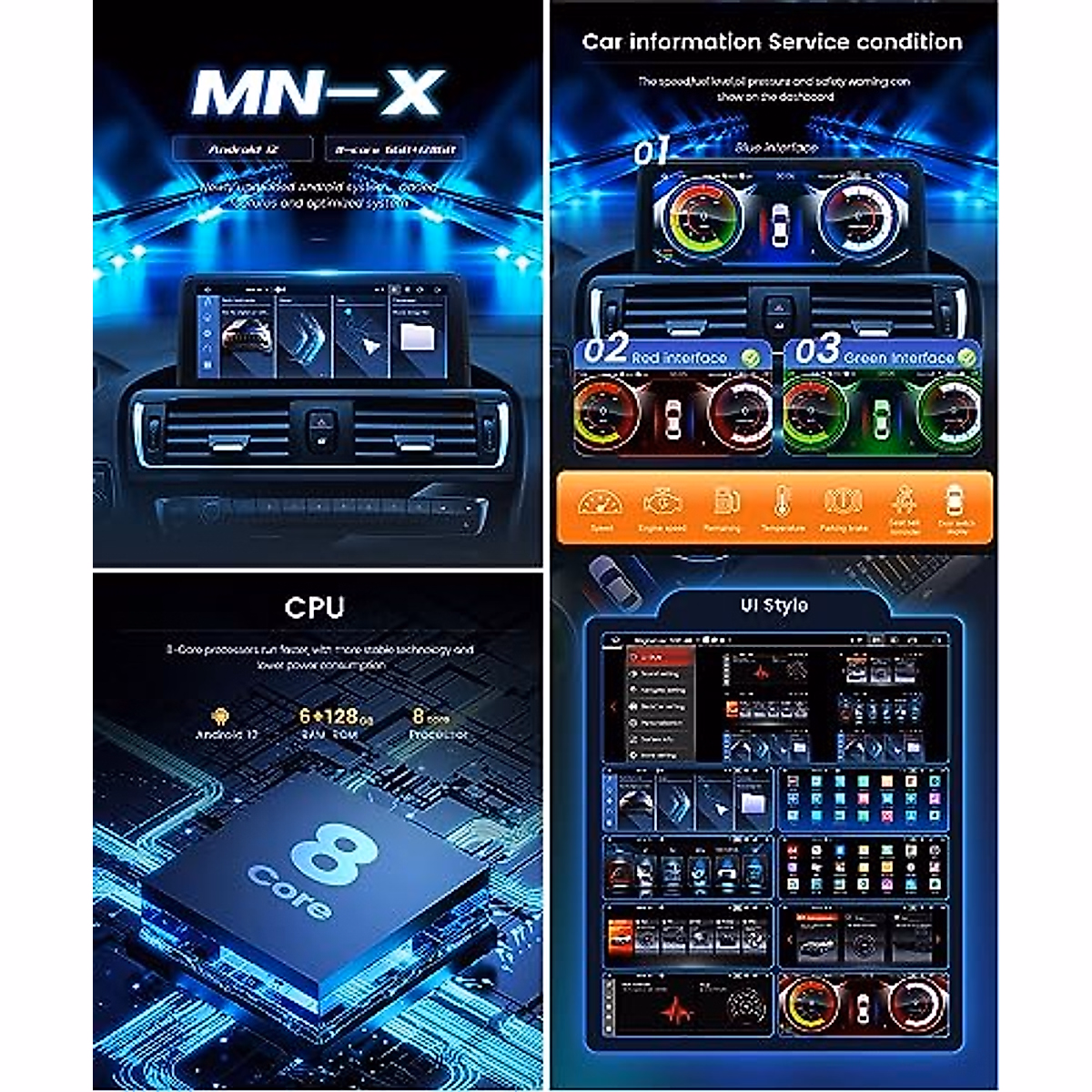 Android 12 Double Din Stereo Car GPS Multimedia Radio for BMW 5 Series GT F07 Car Stereo Head Unit Support 4G WiFi Bluetooth SWC Carplay,MNX 8 core 4+64G-CIC