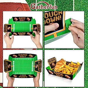 Gatherfun Football Party Supplies Kit for 36: Large Football Food Plates, Disposable Bowls,Nacho Trays - Ideal Football Party Decorations and Favors for Birthday and Tailgate Partie