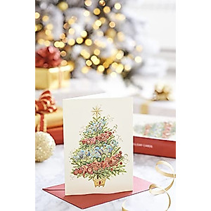 Papyrus Christmas Cards Boxed with Envelopes, May Peace and Happiness Be Yours, Christmas Tree (12-Count)